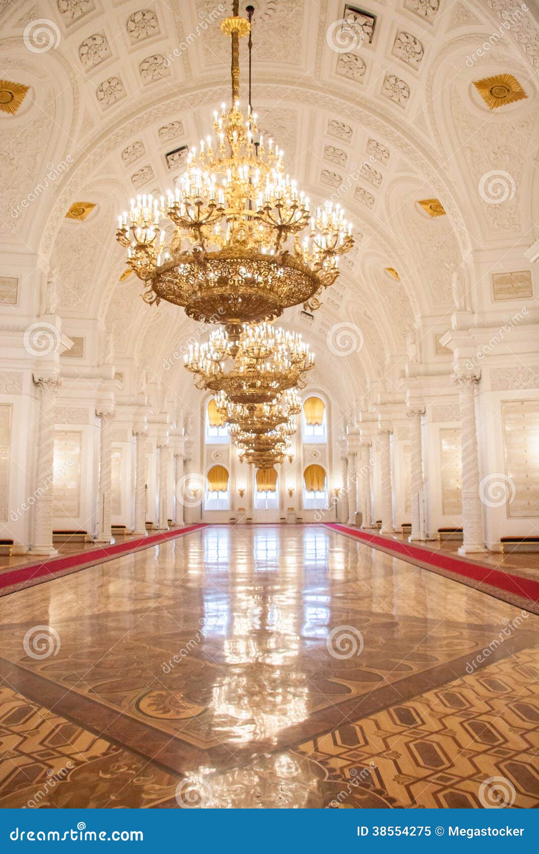 Georgievsky Hall of the Kremlin Palace Stock Image - Image of audience ...