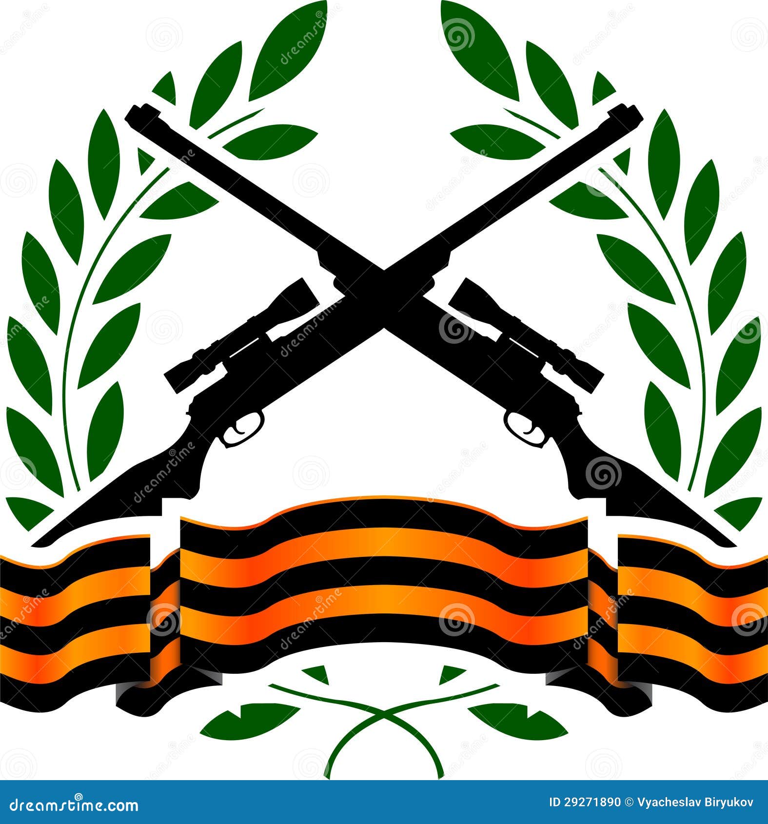 Sniper Rifles Crossed Vector Illustration | CartoonDealer.com #107168132