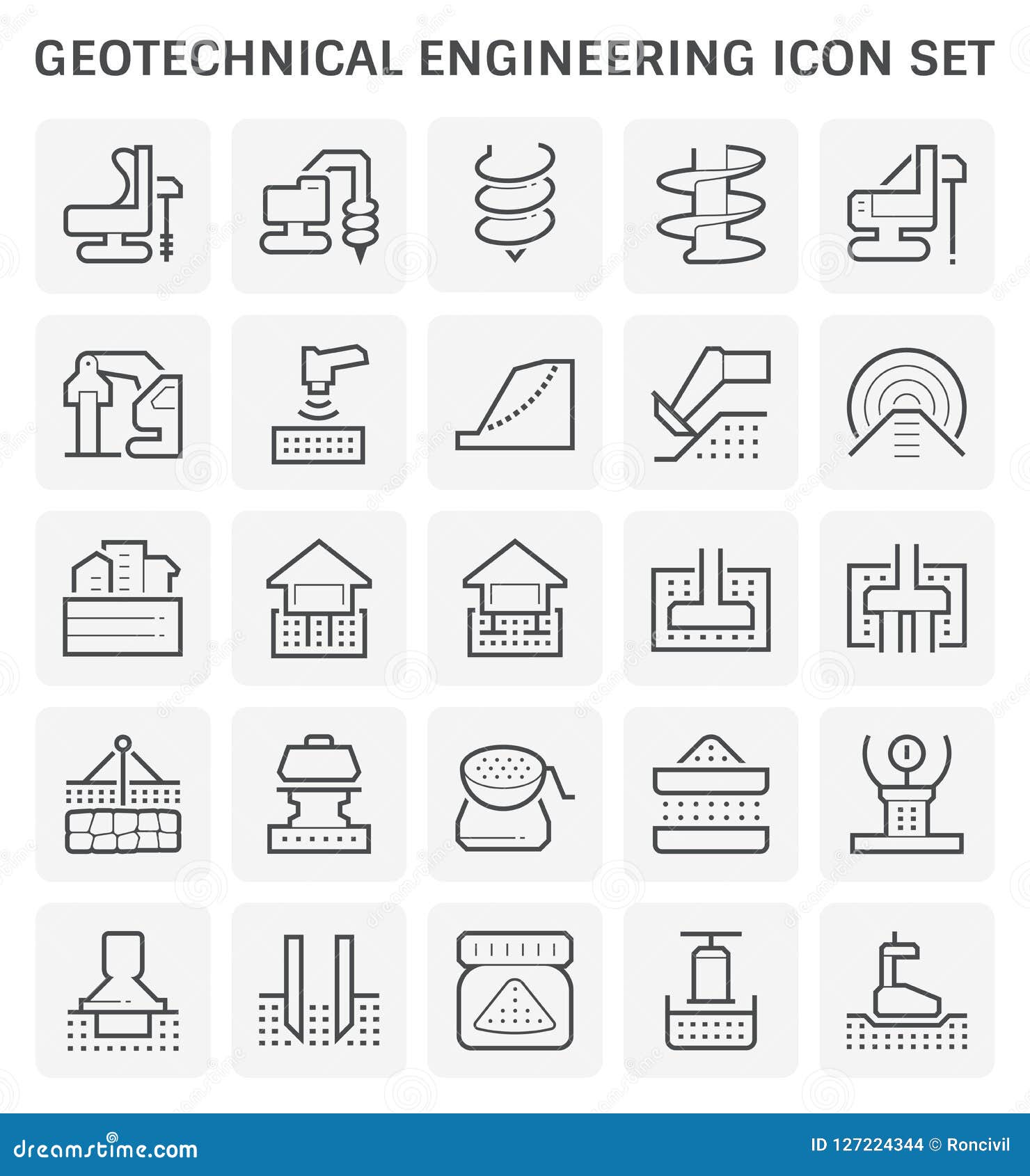 Geotechnical Engineering Icon Stock Vector - Illustration of machine ...