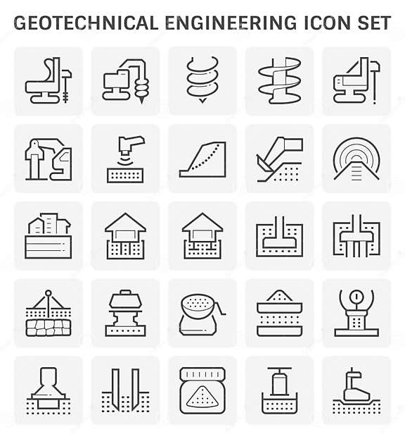 Geotechnical Engineering Icon Stock Vector - Illustration of machine ...