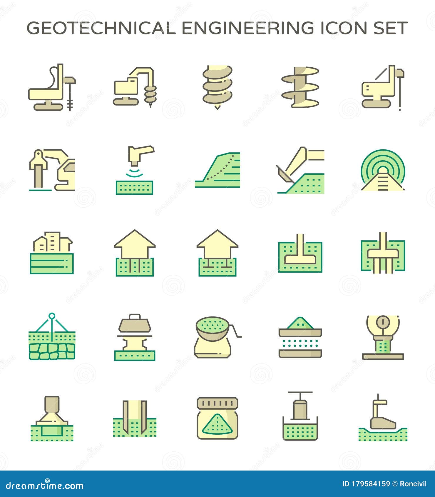 Geotechnical Engineering and Soil Testing Icon Stock Vector ...