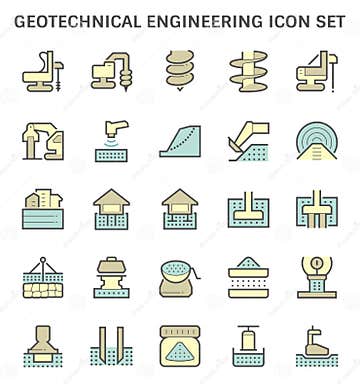 Geotechnical Engineering and Soil Testing Vector Icon Stock Vector ...