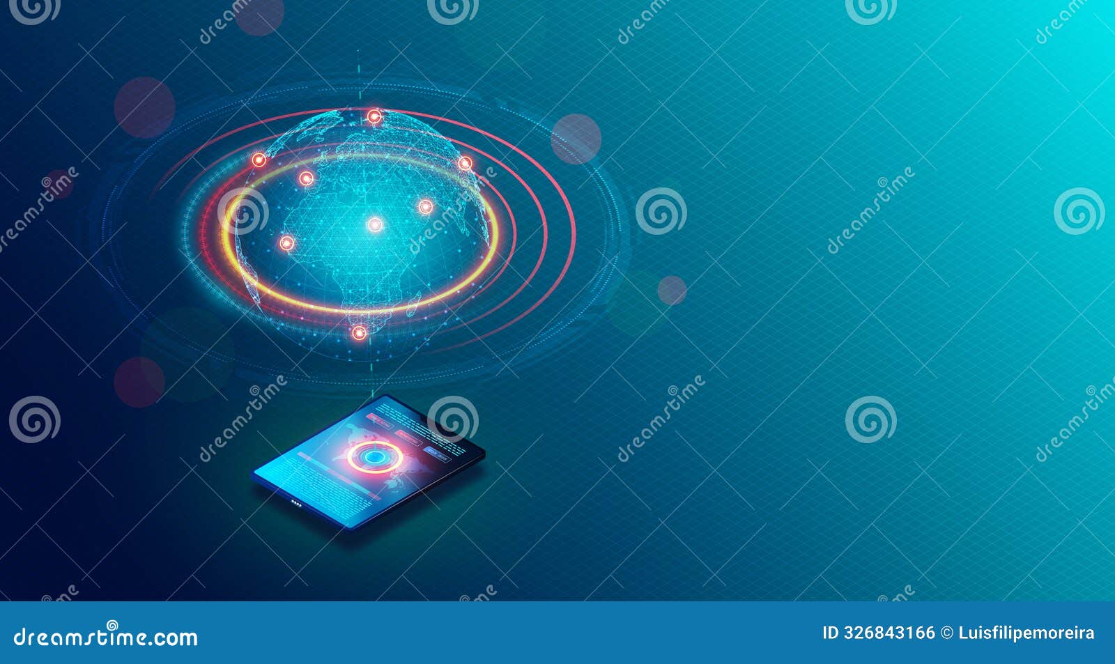 Geotechnology and Geospatial Technology Concept - 3D Illustration Stock ...