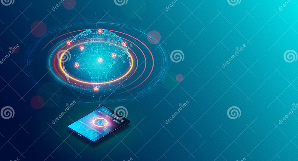 Geotechnology and Geospatial Technology Concept - 3D Illustration Stock ...