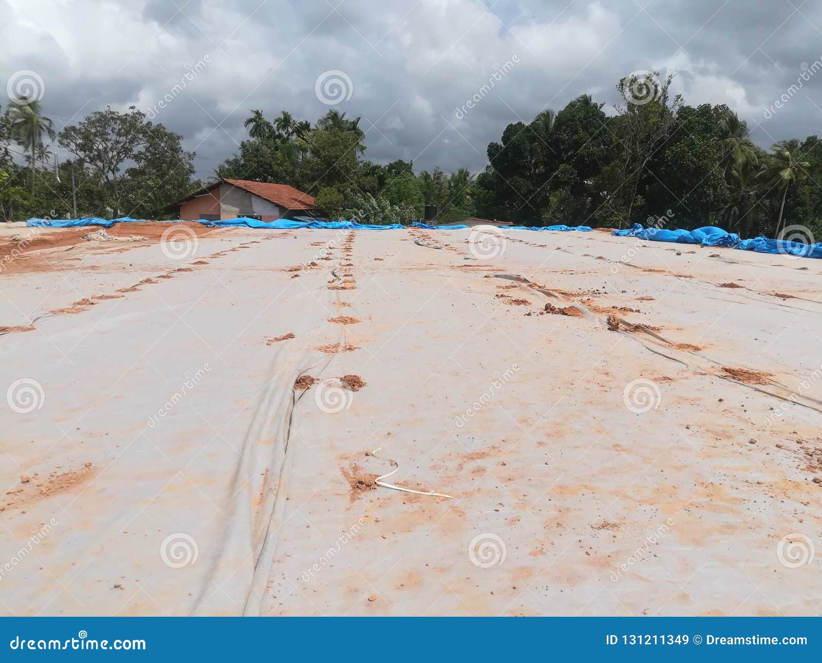 Geotex laying stock image. Image of geotechinical, embankment - 131211349