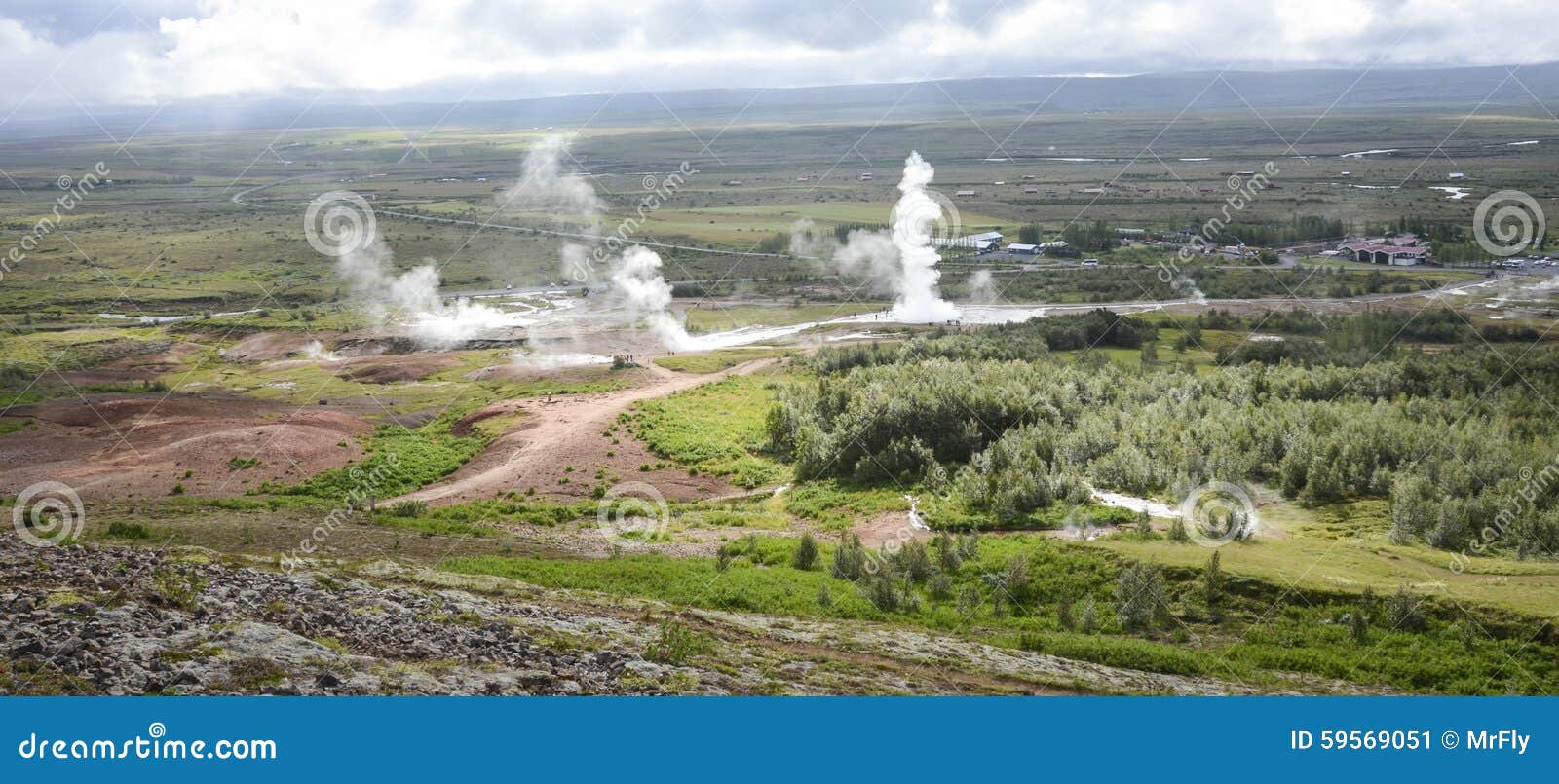 Geothermal Active Fields in Geysir Area, Iceland Stock Image - Image of ...