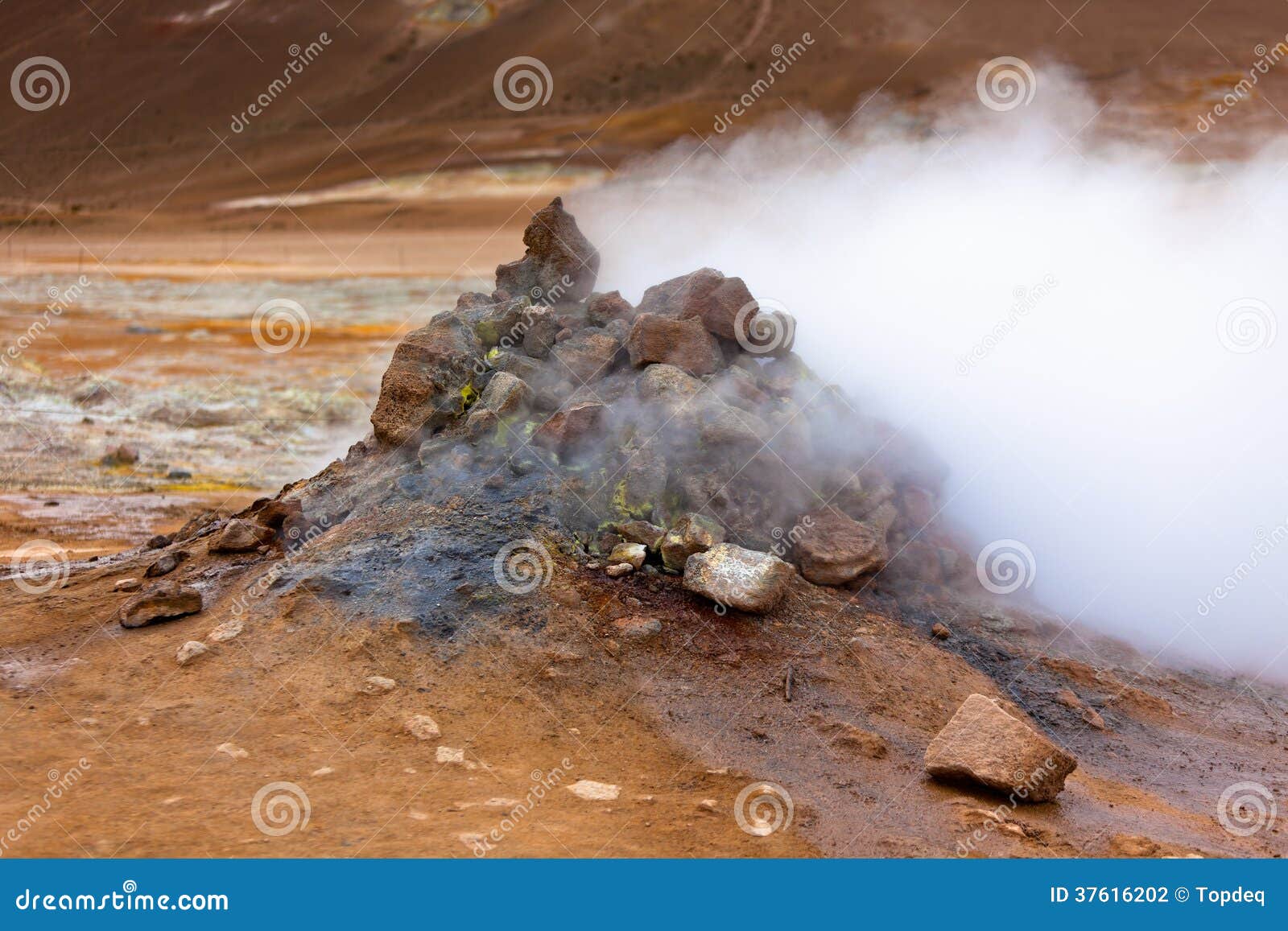 Geothermal Area Hverir, Iceland Stock Photo - Image of landscape ...