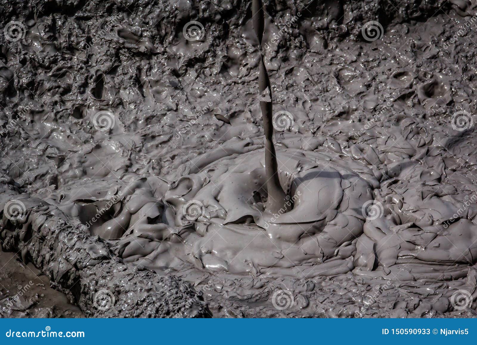 Geothermal Bubbling Mud Pool with Erupting Mud Spouts Stock Image ...