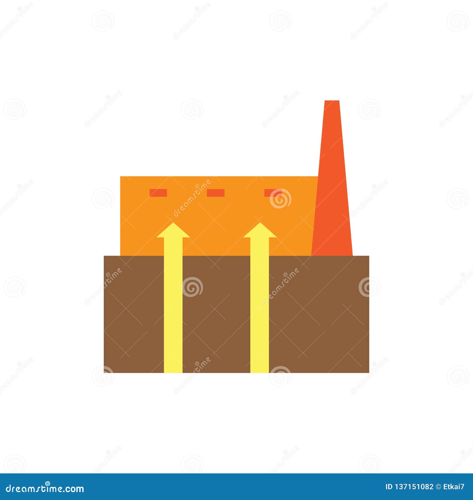 Geothermal Colored Flat Icon Vector Design Illustration Stock Vector ...