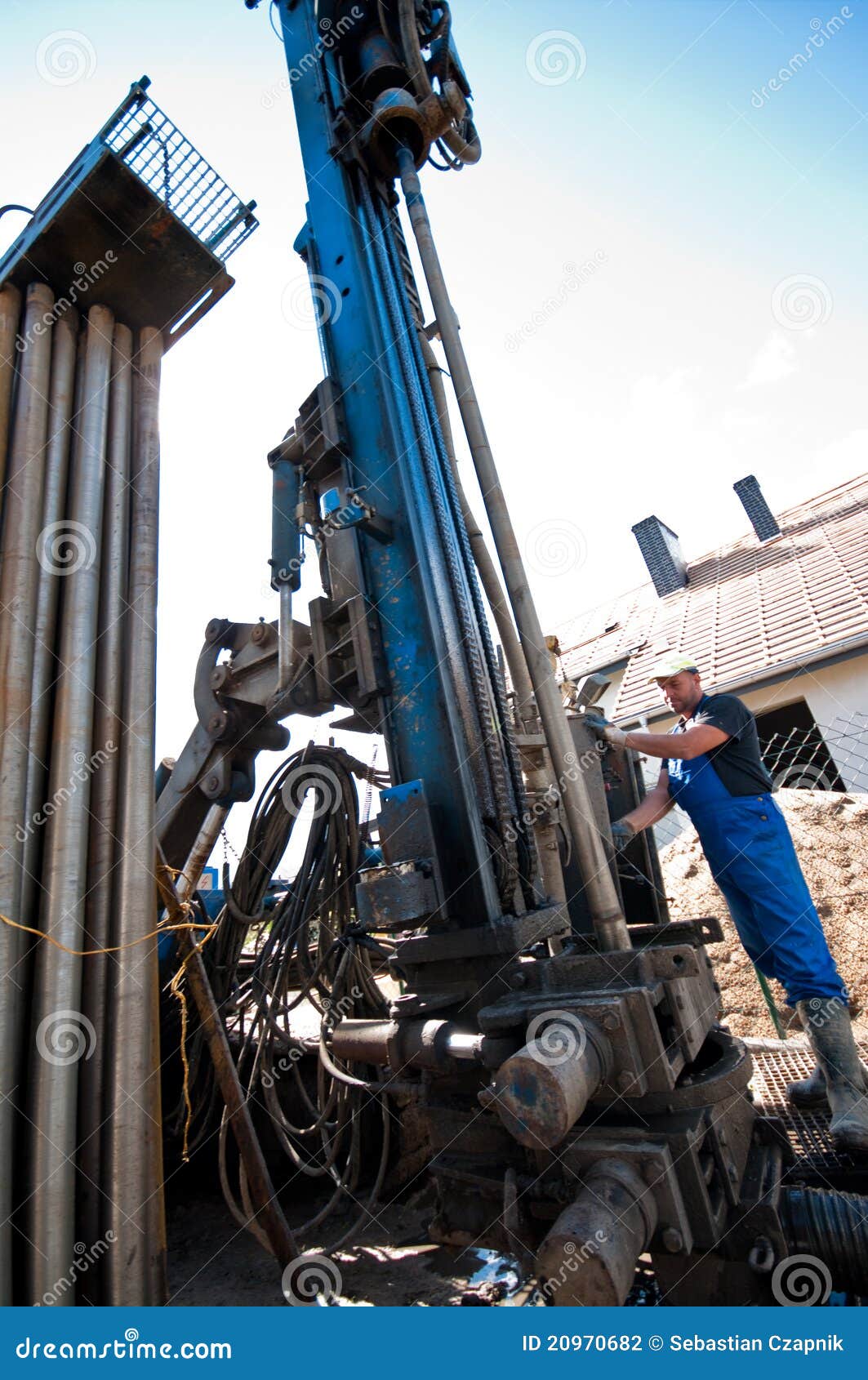 Geothermal Drilling Machine Stock Photo - Image of source, private ...