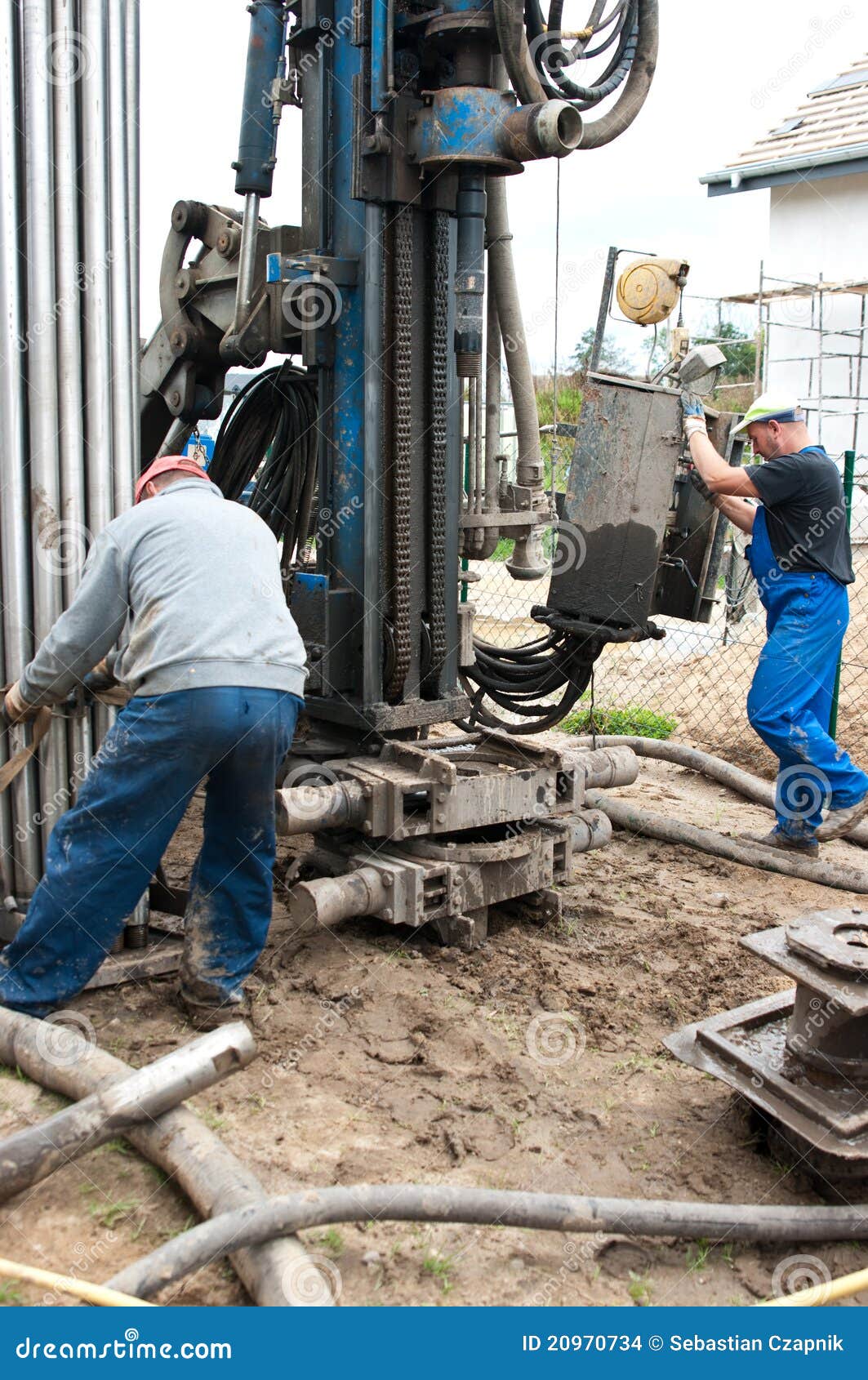 Geothermal Drilling Machine Stock Photo - Image of males, industry ...