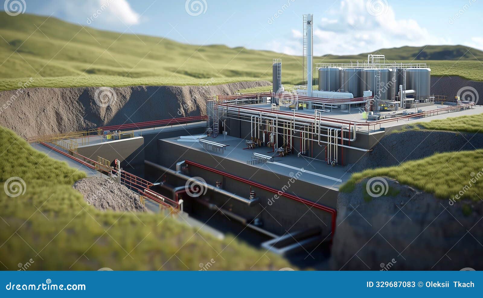 Geothermal Energy Extraction Process Stock Image - Image of aviation ...