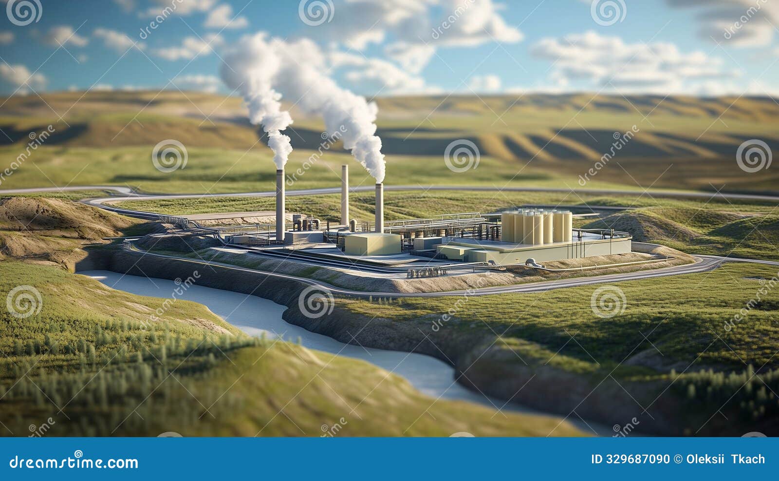Geothermal Energy Extraction Process Stock Photo - Image of aviation ...