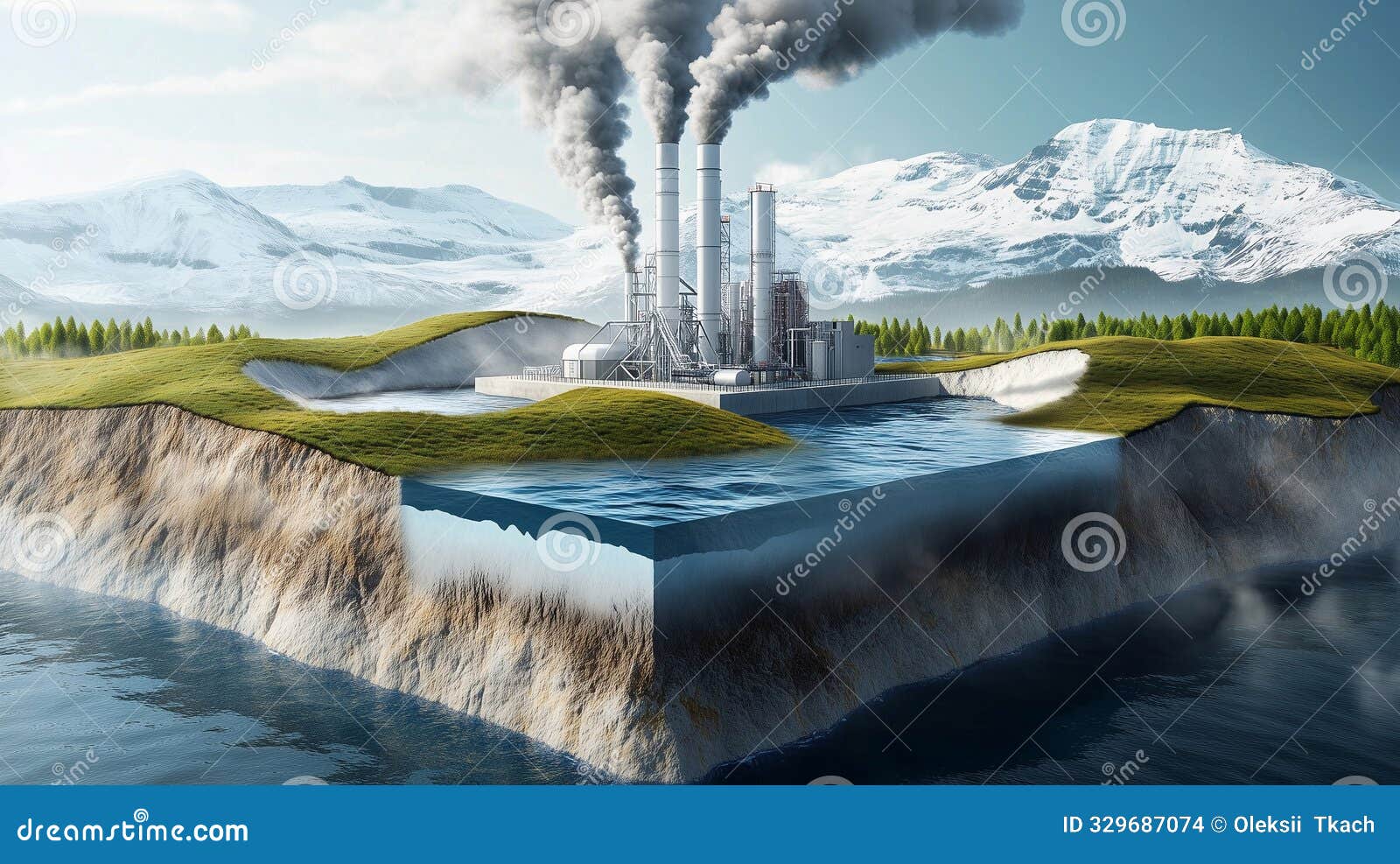 Geothermal Energy Extraction Process Stock Photo - Image of fluid ...