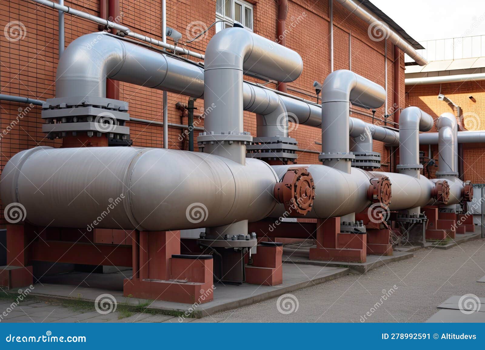 Geothermal Energy System, with Pipes and Valves in Closeup Stock Image ...