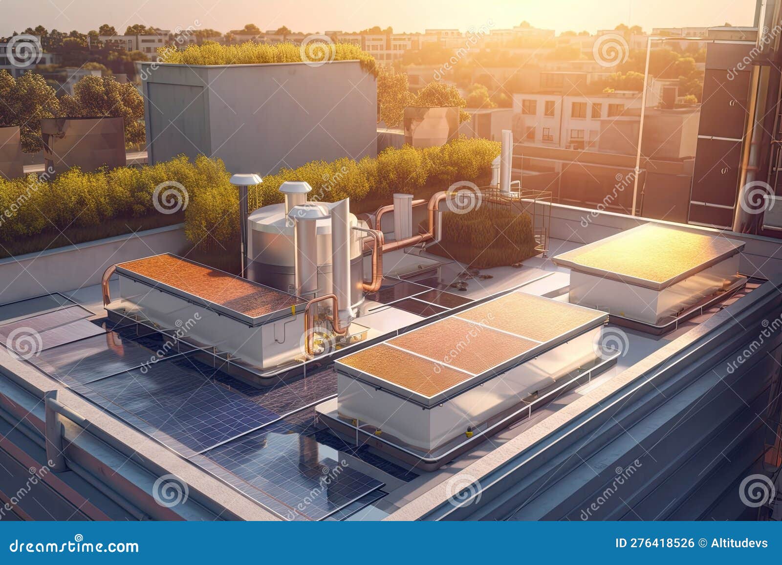 Geothermal Energy System with Solar Panels and Batteries on the Sunny ...