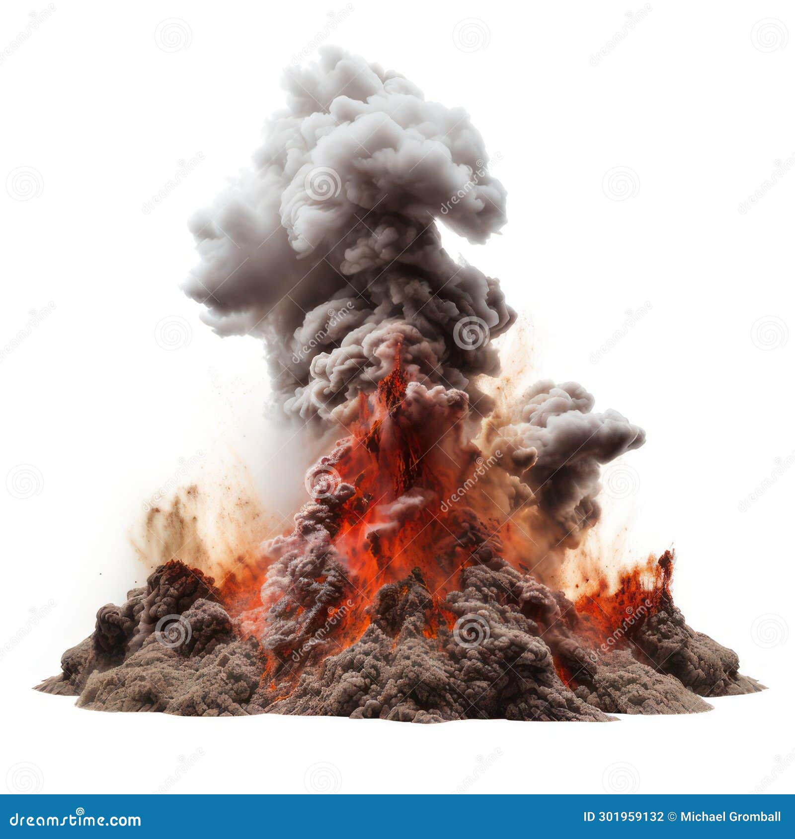 Geothermal Eruption Isolated on White Created with Generative AI. Hot ...