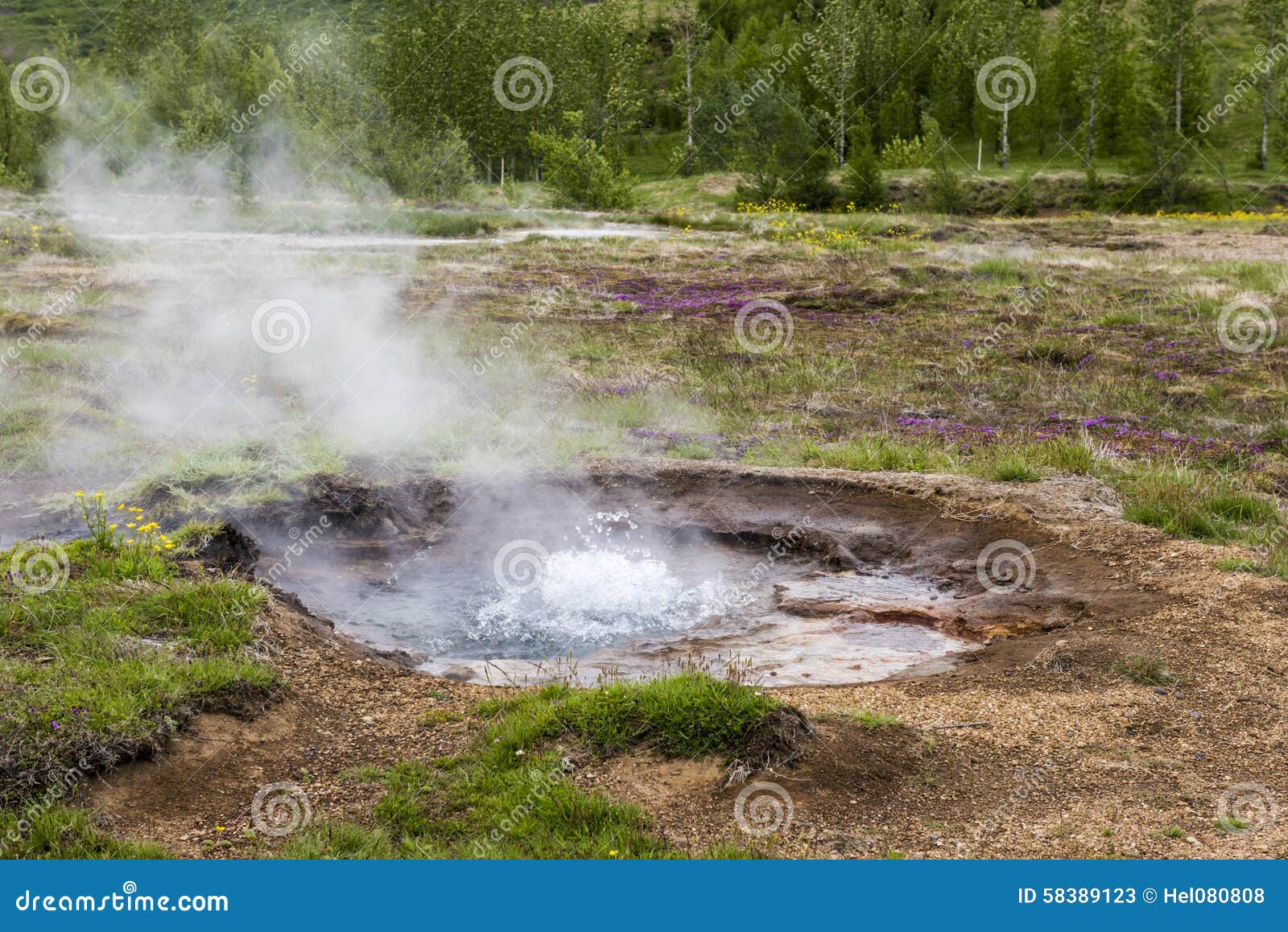 Geothermal hot spring stock image. Image of geysir, spray - 58389123