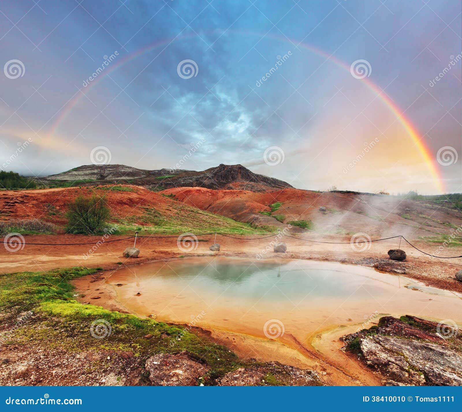 Geothermal Hot Water at the Geysir District in Iceland Stock Photo ...