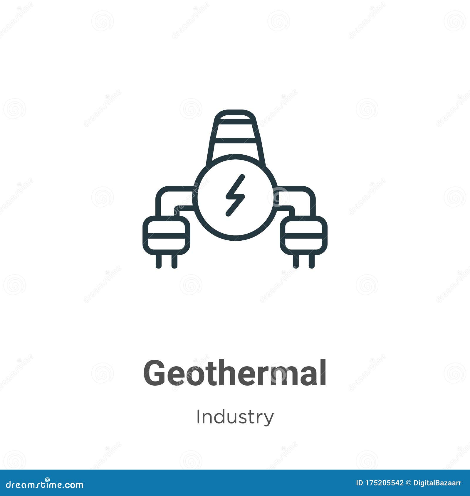 Geothermal Outline Vector Icon. Thin Line Black Geothermal Icon, Flat Vector Simple Element ...