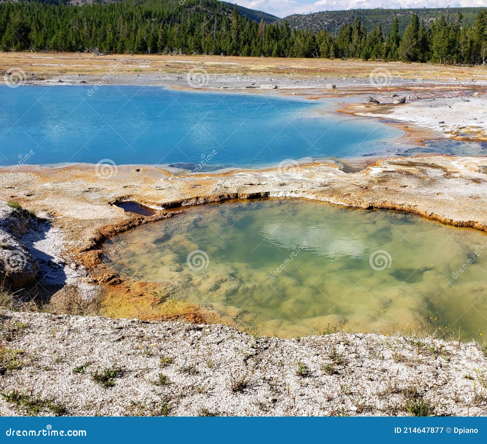 Geothermal Pools at Yellowstone National Park Stock Image - Image of ...