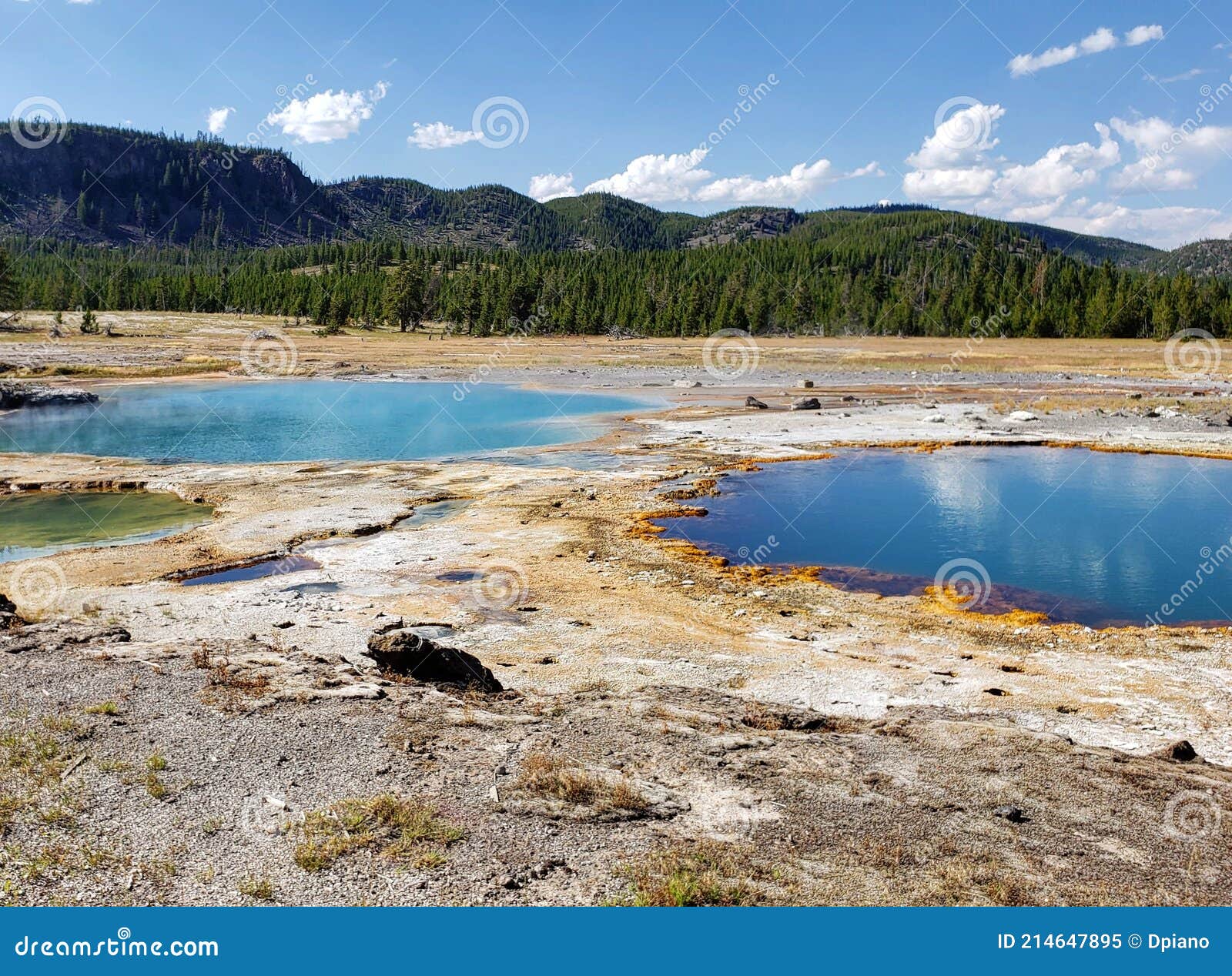 Geothermal Pools at Yellowstone National Park Stock Image - Image of ...