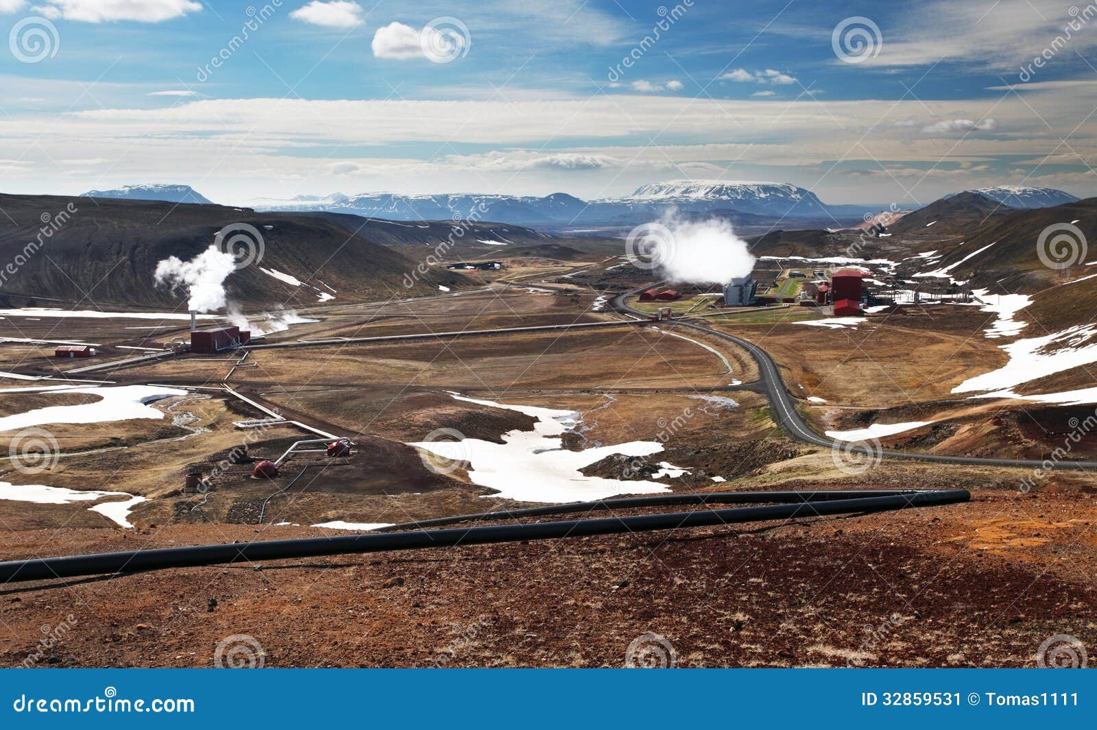 Geothermal Power Energy Station Stock Image - Image of geothermal ...