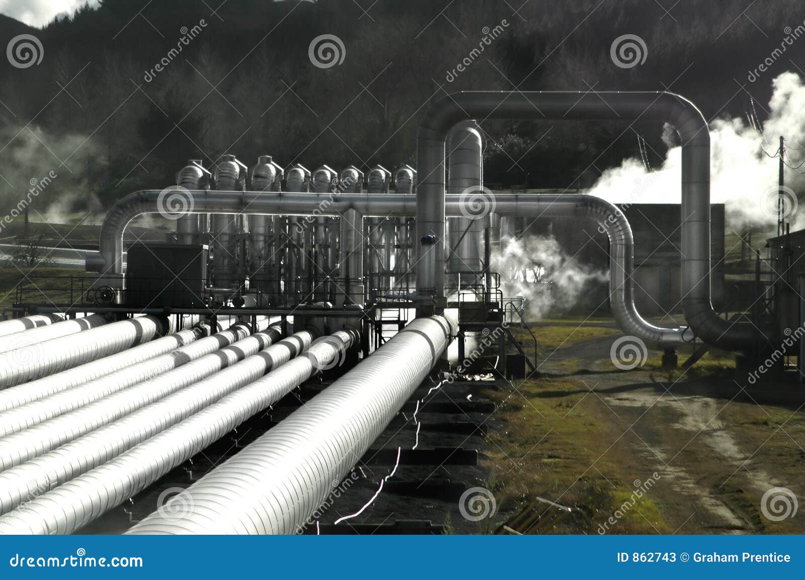 Geothermal Power Field stock image. Image of renewable - 862743