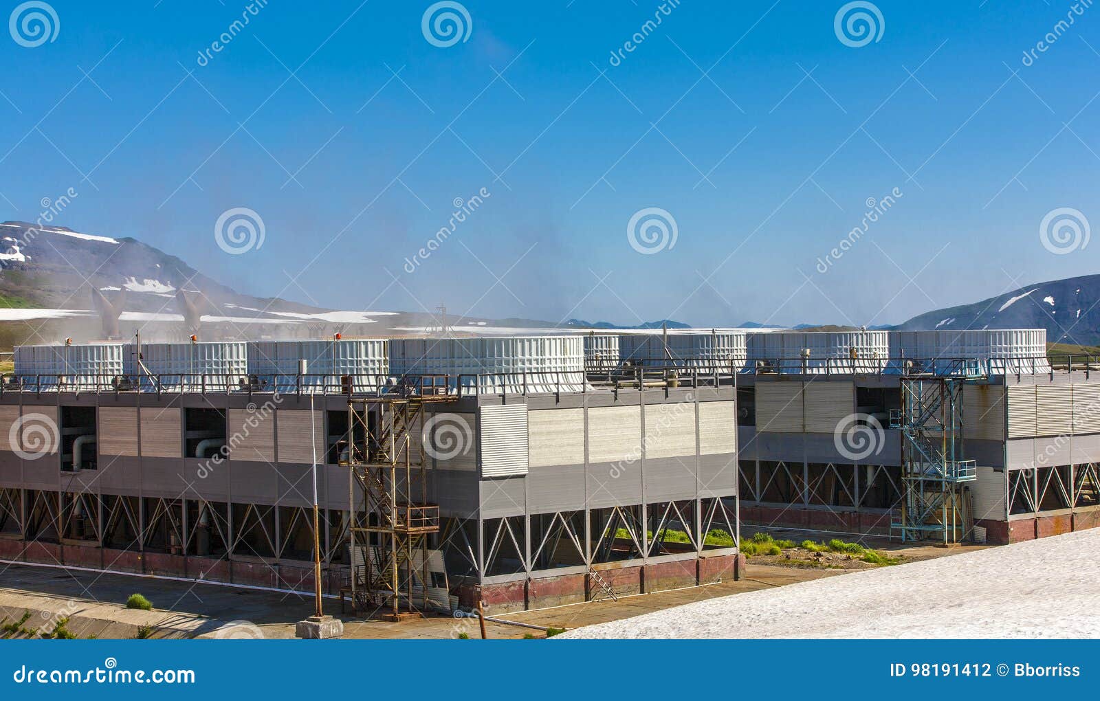 Geothermal Power Plant on the Mutnovsky Volcano Stock Photo - Image of ...