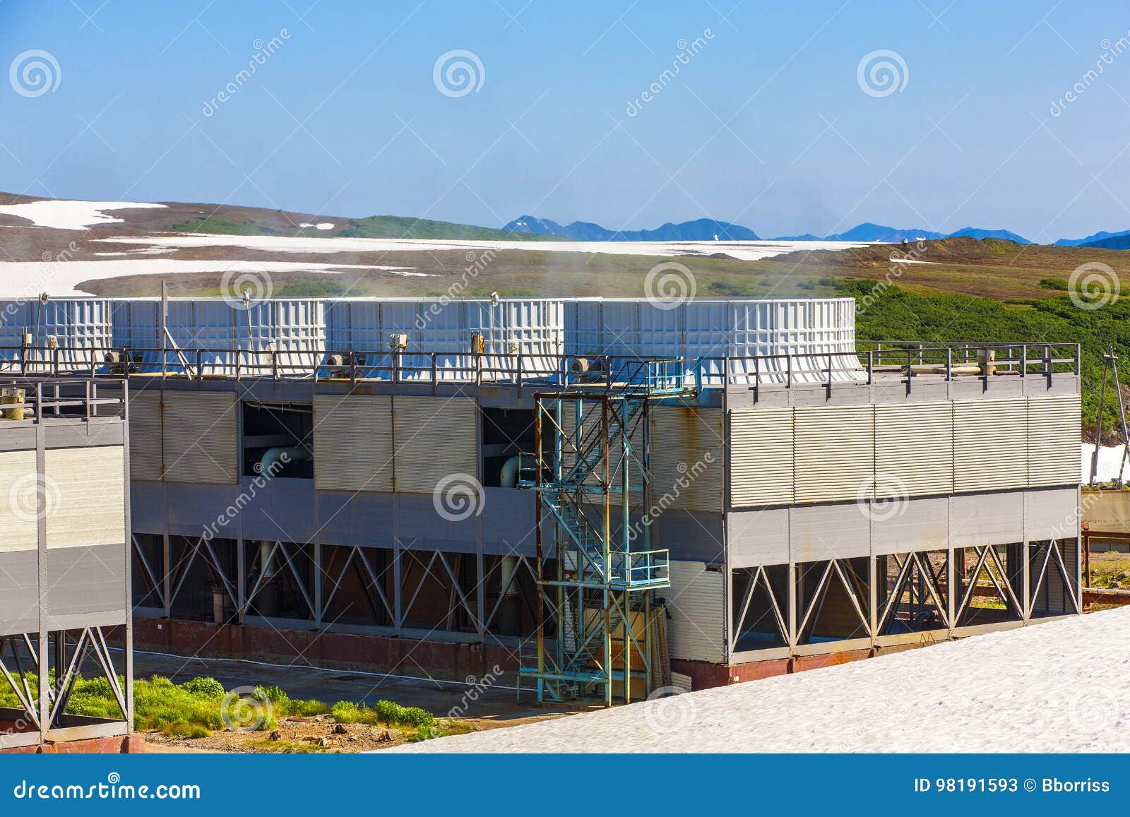 Geothermal Power Plant on the Mutnovsky Volcano Stock Image - Image of ...