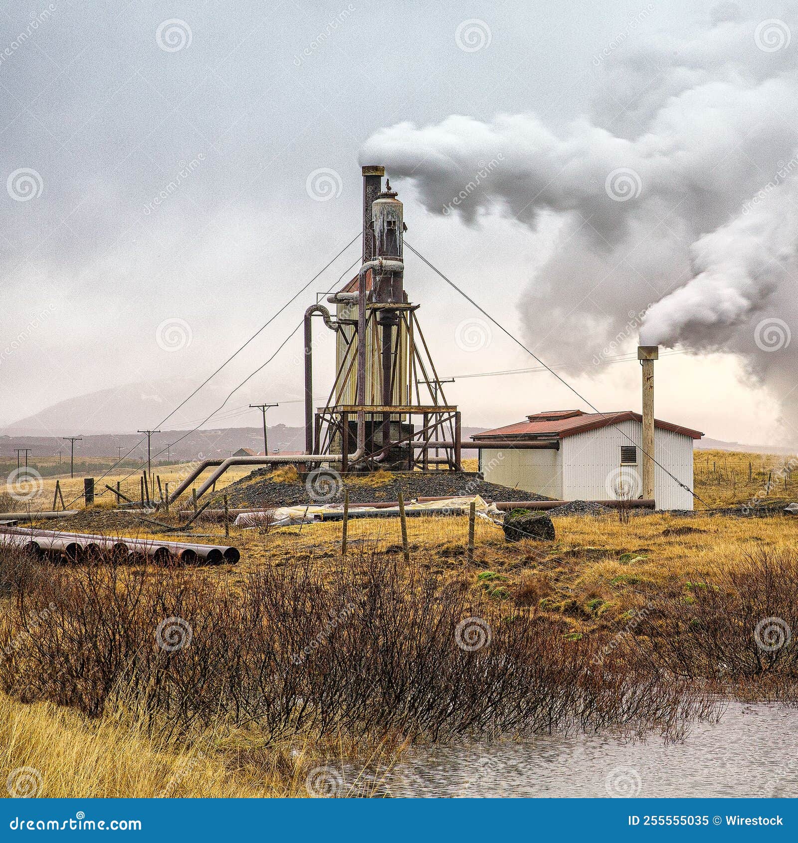 Geothermal Pumping Station Off the Road Stock Image - Image of economy ...