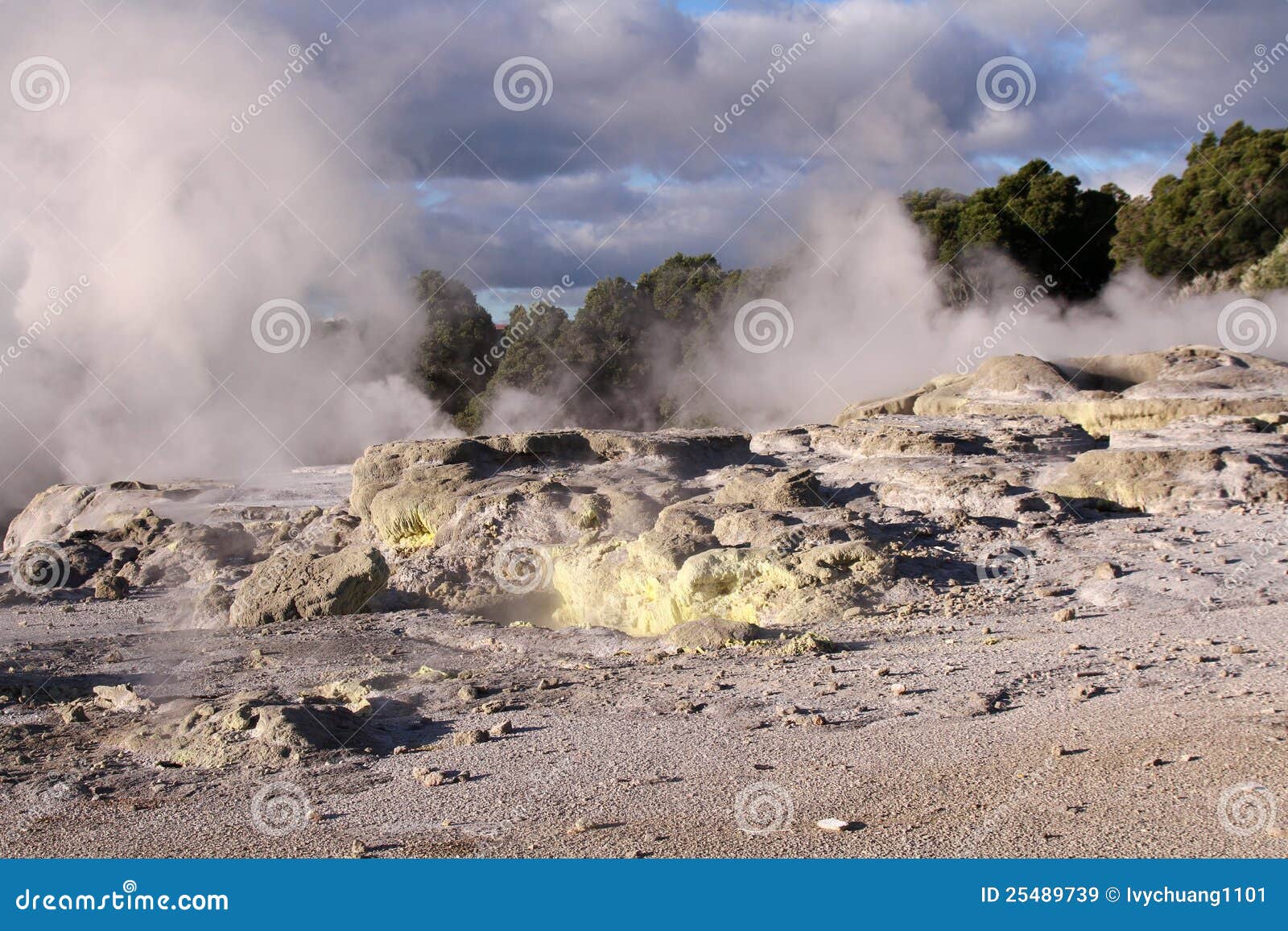 Geothermal Zone in New Zealand Stock Image - Image of nature, steam ...