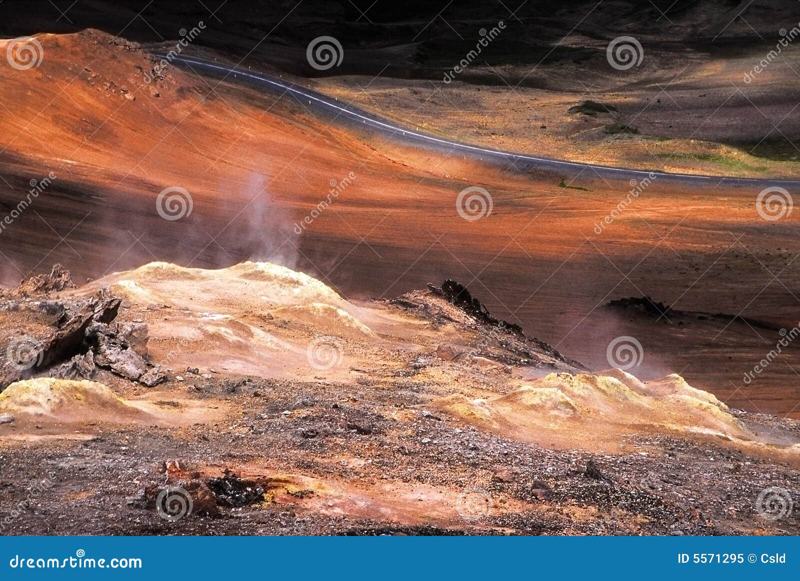 Geothermic Site of Namafjall, Iceland Stock Image - Image of north ...