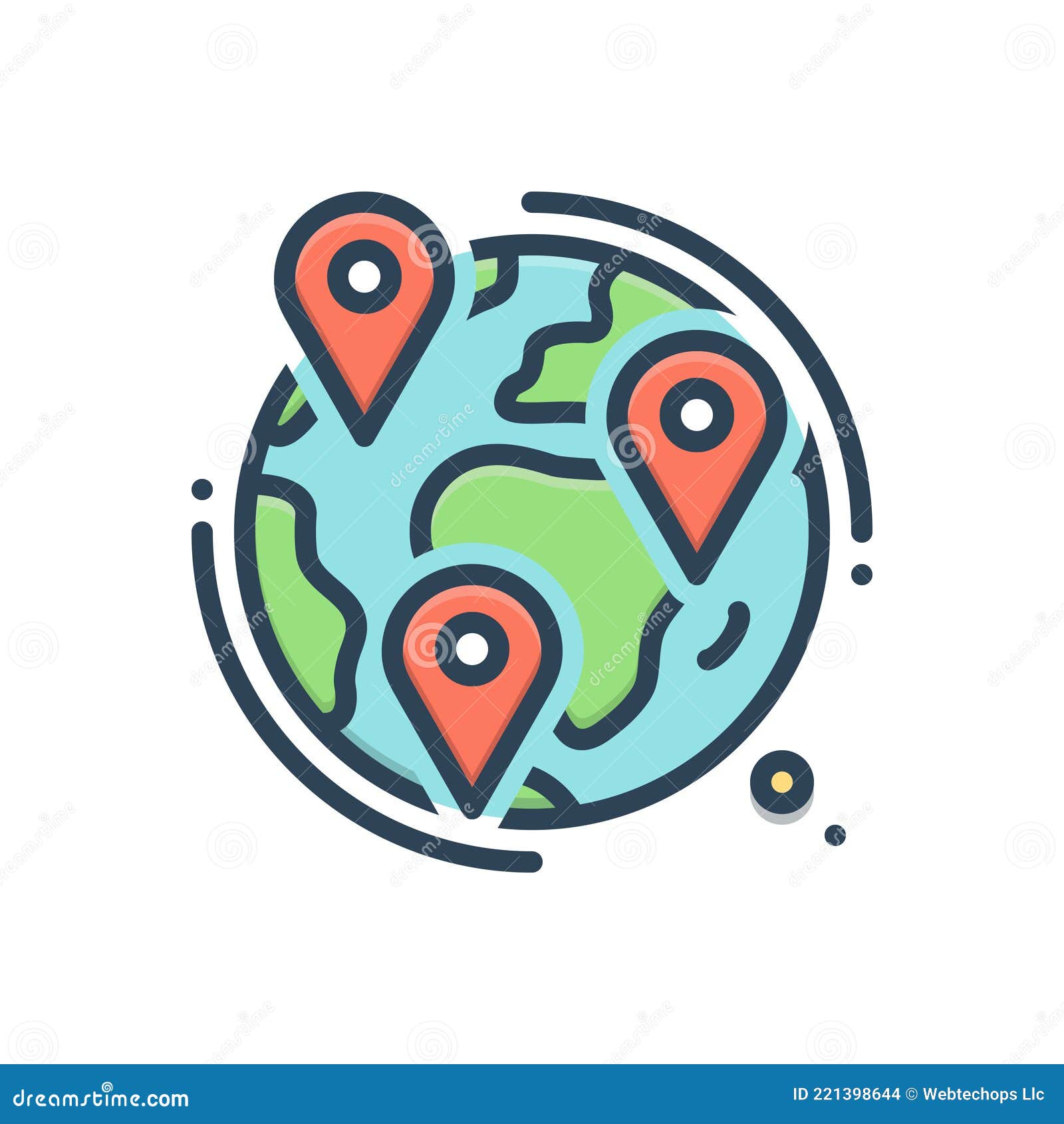 Color Illustration Icon for Geotracking, Locations and Gps Stock ...