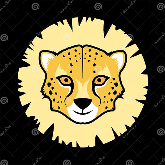 Gepard face stock vector. Illustration of feline, creative - 135534523