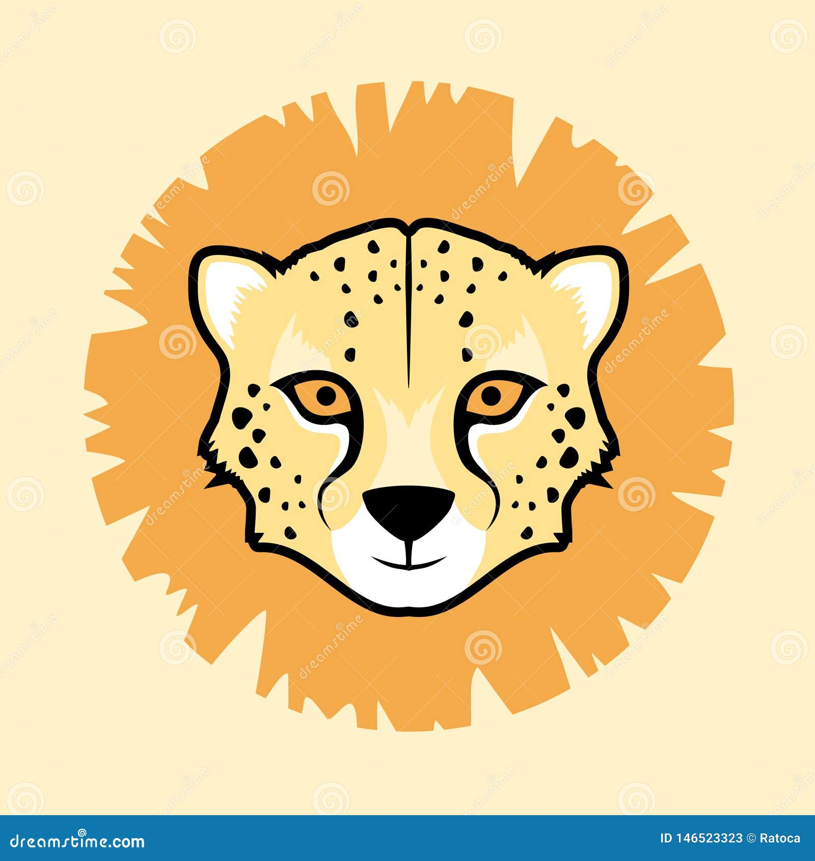 Gepard face stock vector. Illustration of natural, wild - 146523323
