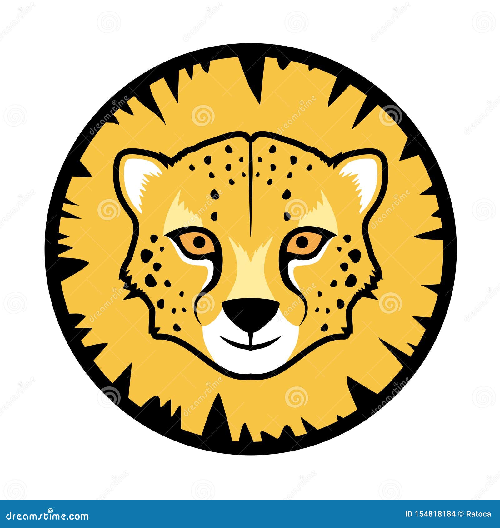 Gepard face stock vector. Illustration of carnivore - 154818184
