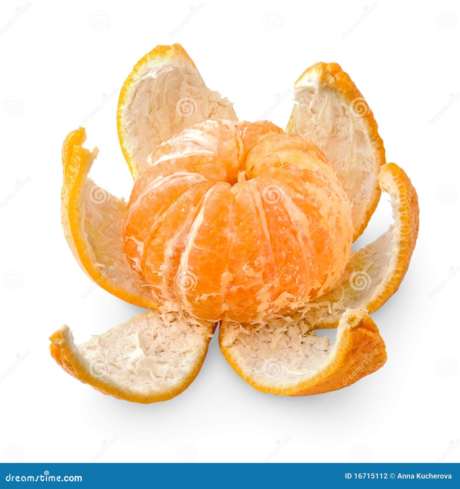 Gepelde mandarijn stock foto. Image of citrusvrucht, geïsoleerd - 16715112