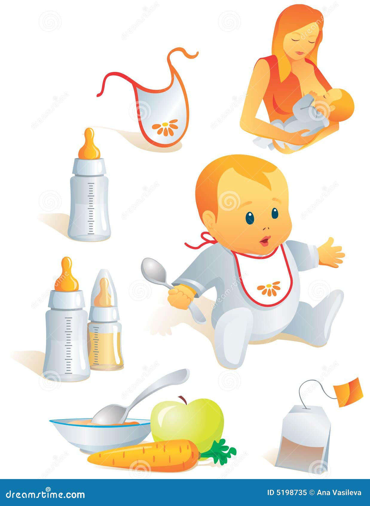 Geplaatst Pictogram - Babyvoeding. Vec Vector Illustratie ...