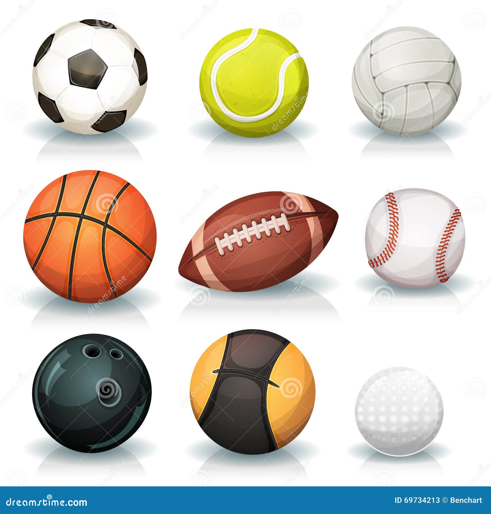 Geplaatste De Ballen Van Sporten Stock Illustratie - Illustration of ...