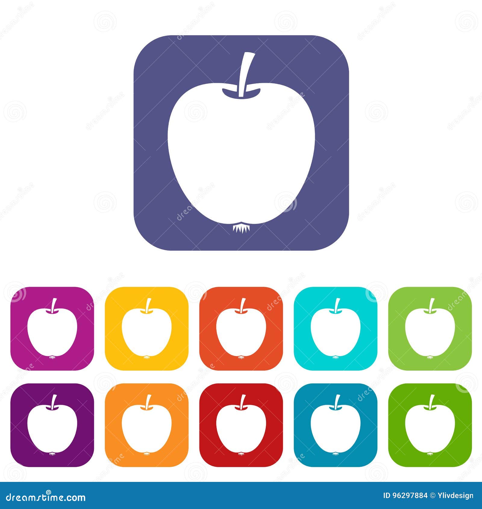 Geplaatste De Pictogrammen Van De Appel Vector Illustratie ...