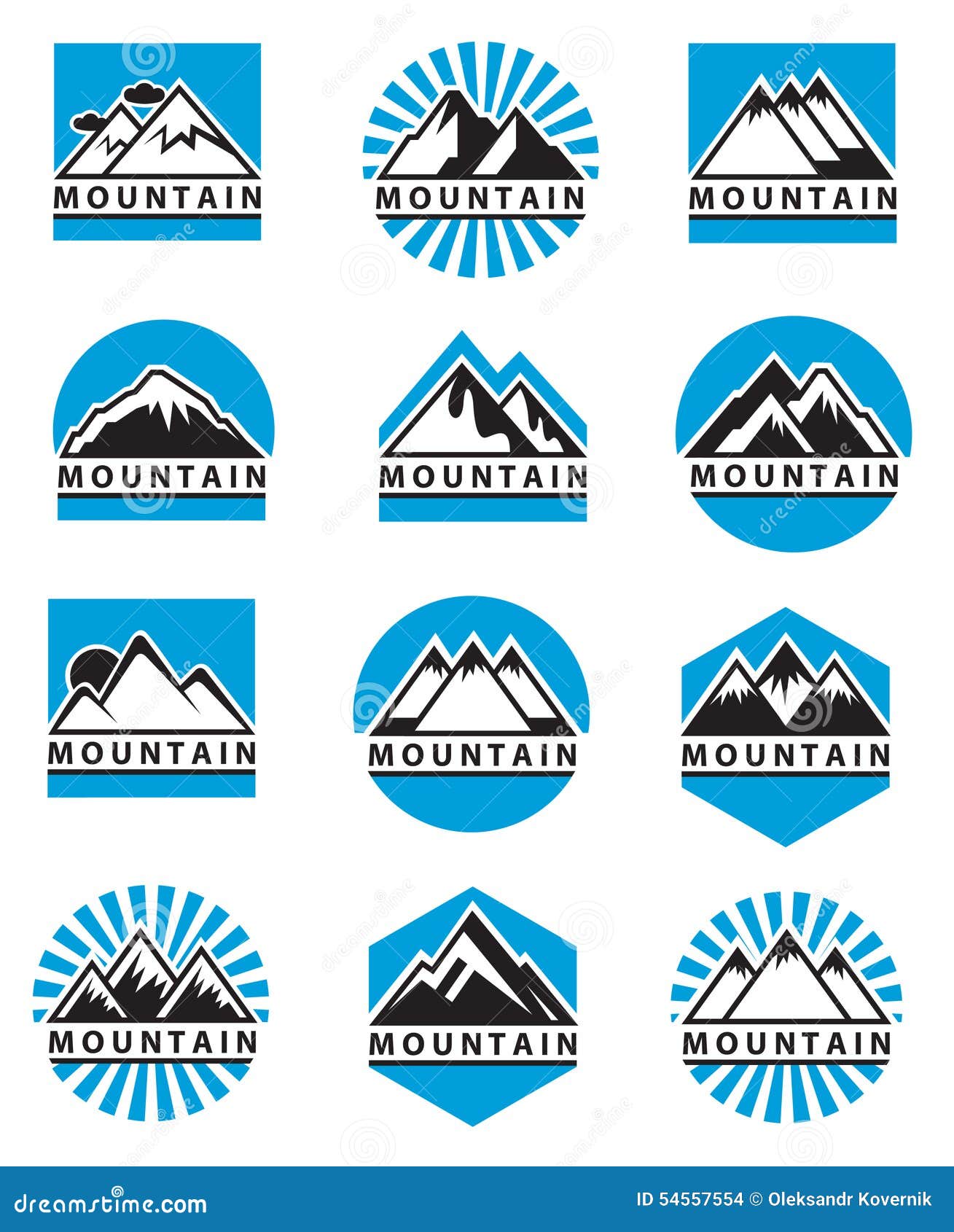 Geplaatste De Pictogrammen Van De Berg Vector Illustratie ...