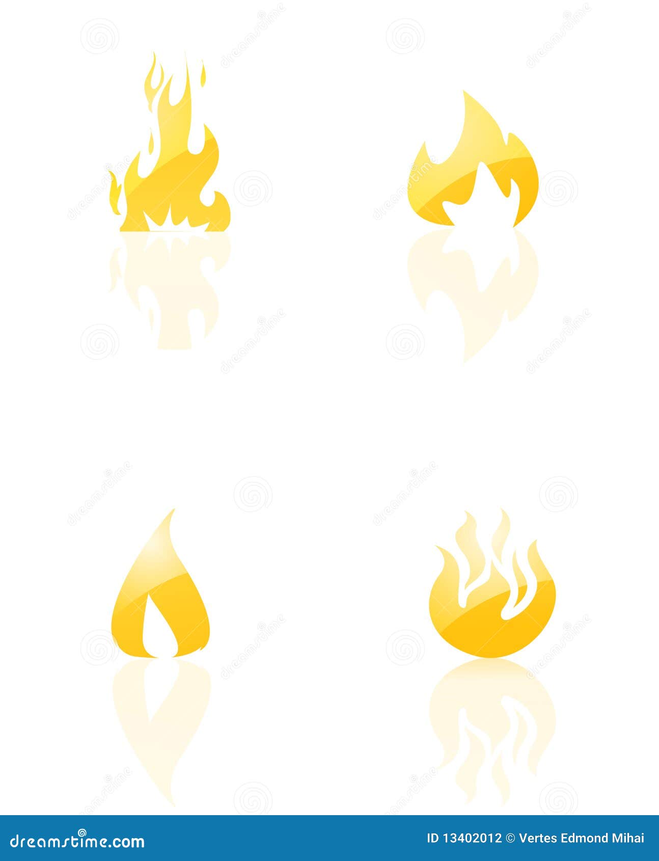 Geplaatste De Pictogrammen Van De Brand Vector Illustratie ...