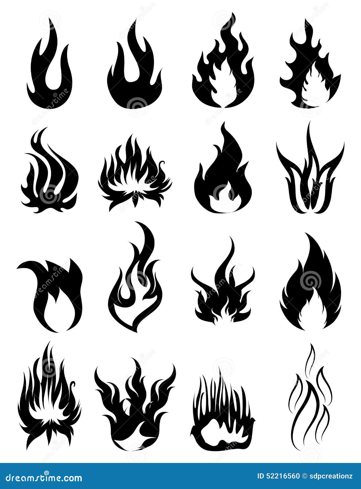 Geplaatste De Pictogrammen Van De Brand Vector Illustratie ...