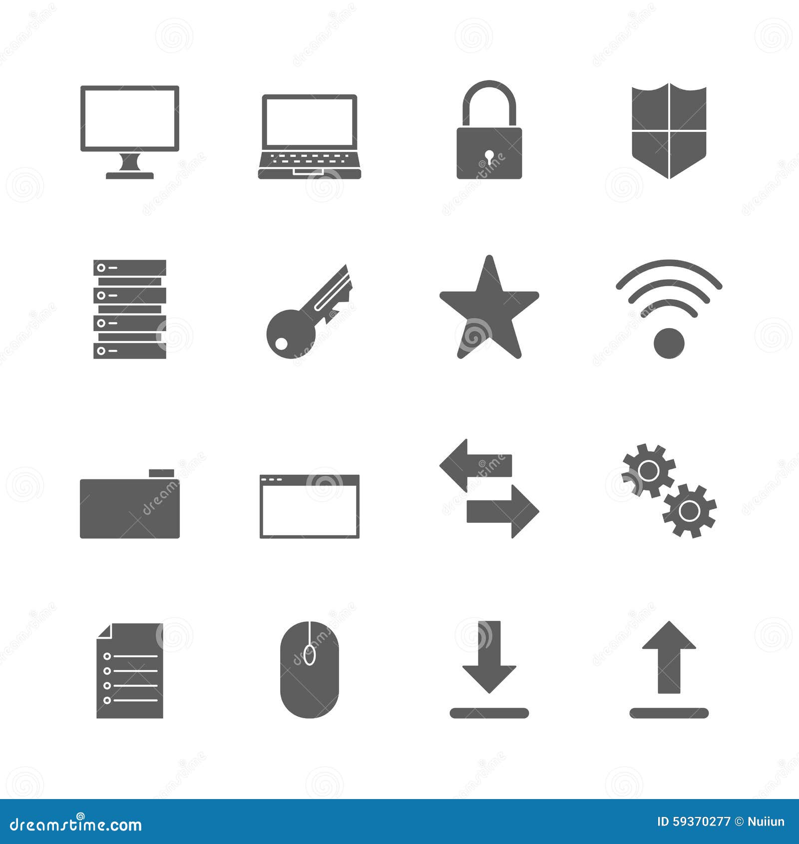 Geplaatste De Pictogrammen Van De Computer Vector Illustratie ...