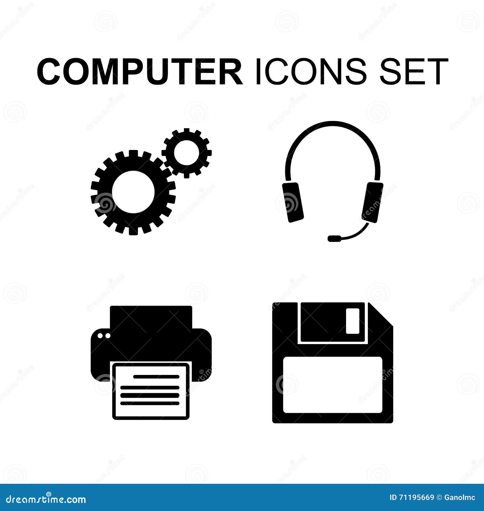 Geplaatste De Pictogrammen Van De Computer De Symbolen Van Het ...