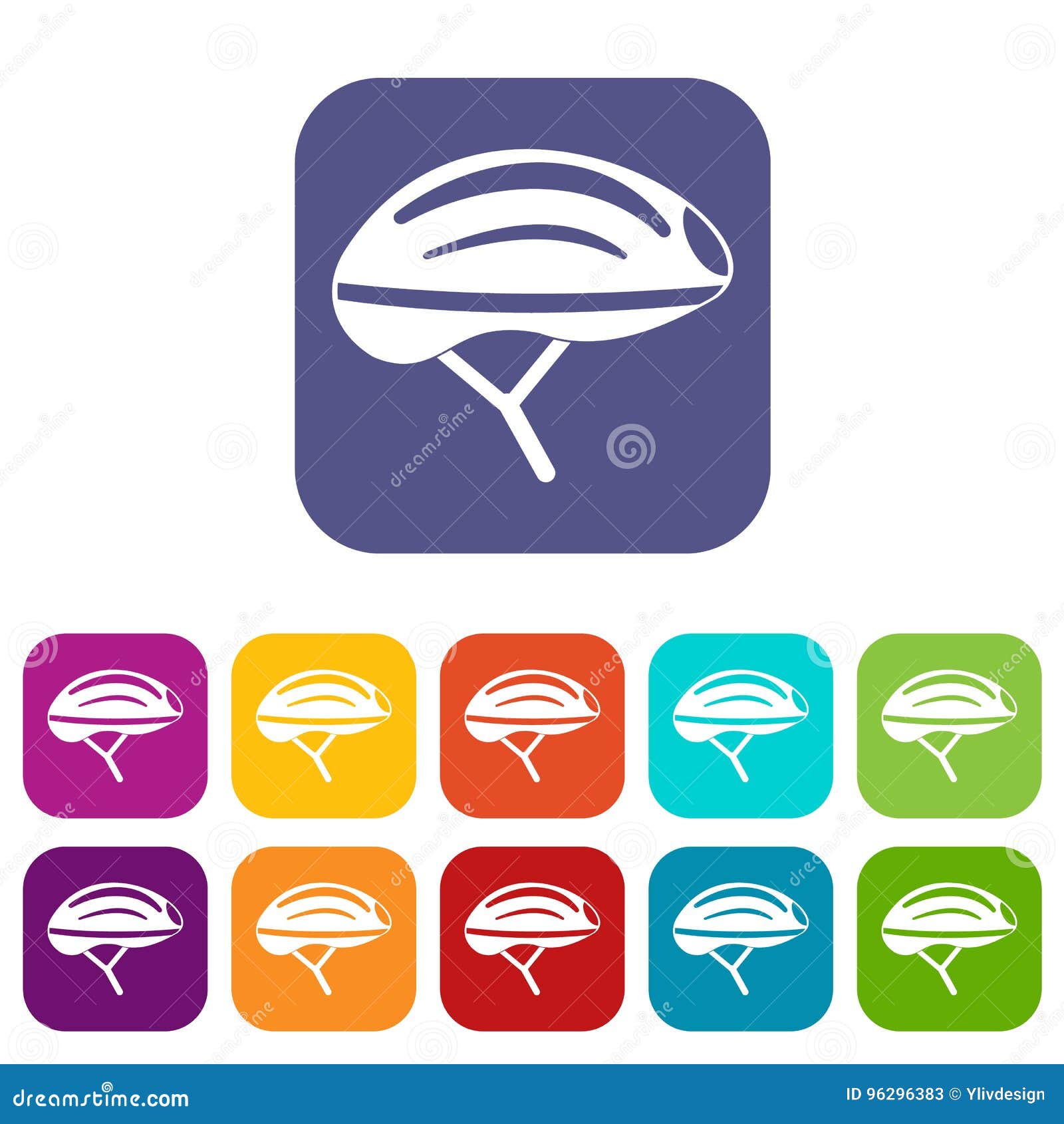 Geplaatste De Pictogrammen Van De Fietshelm Vector Illustratie ...