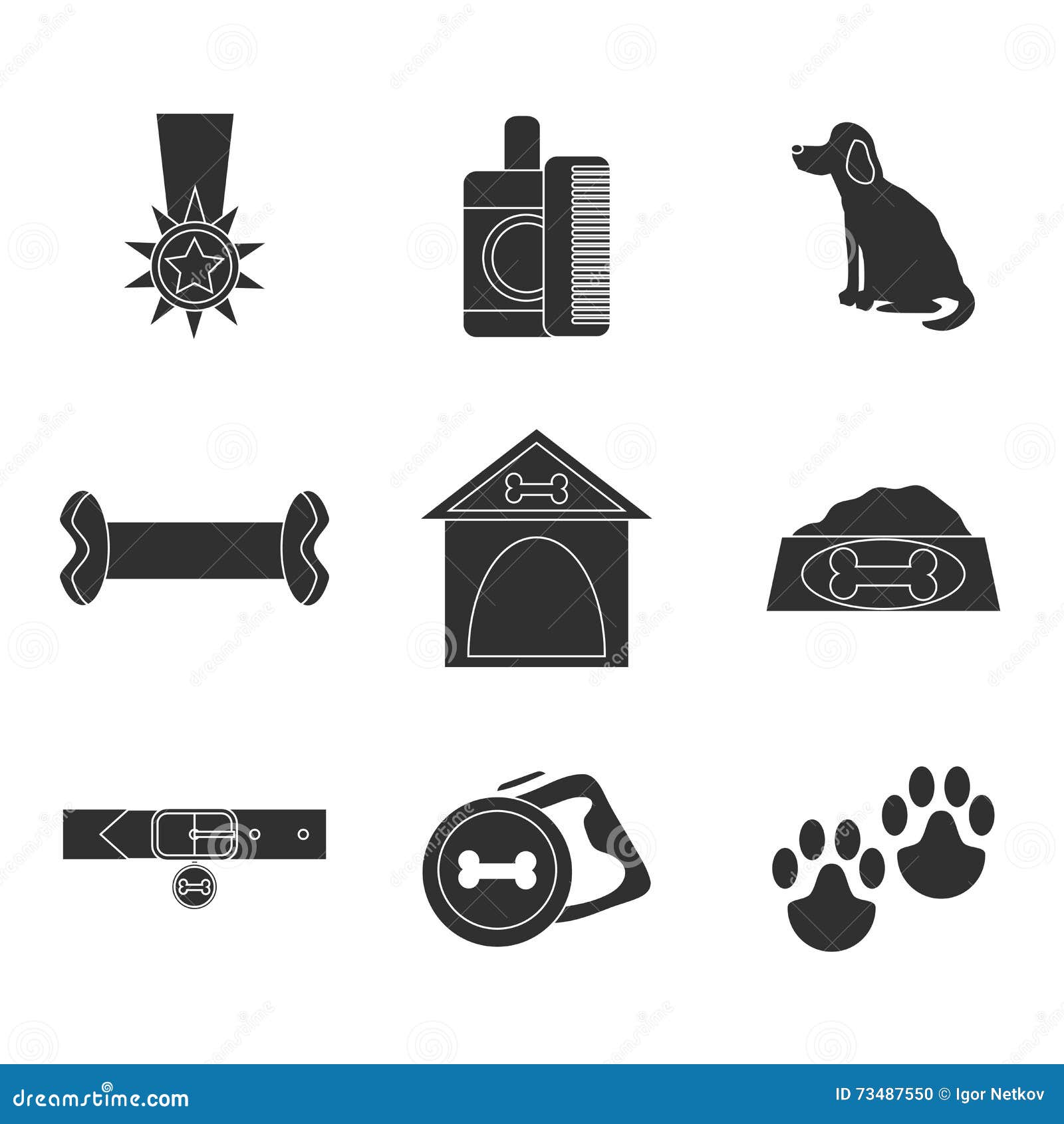 Geplaatste De Pictogrammen Van De Hond Vector Illustratie ...