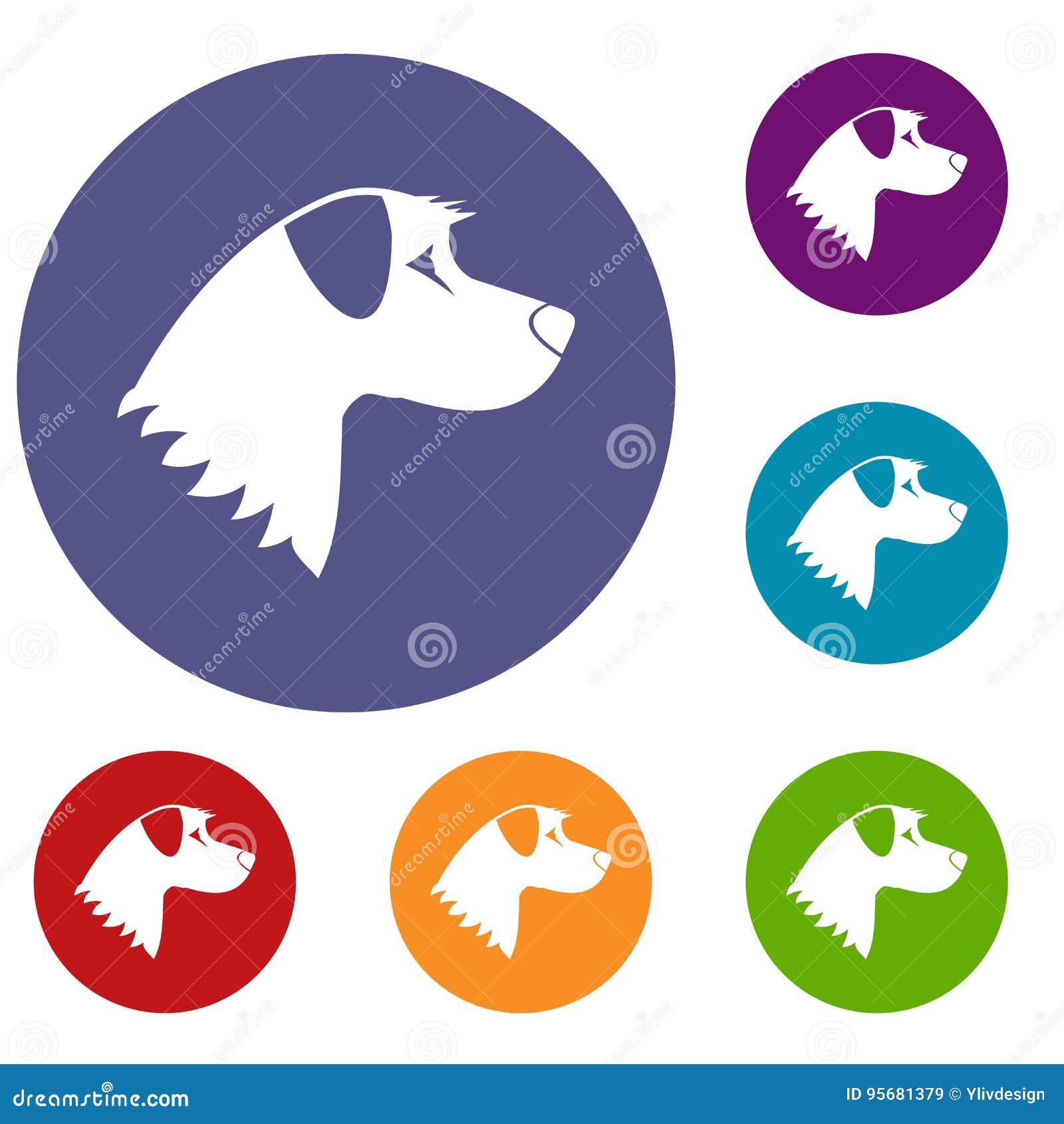 Geplaatste De Pictogrammen Van De Hond Vector Illustratie ...