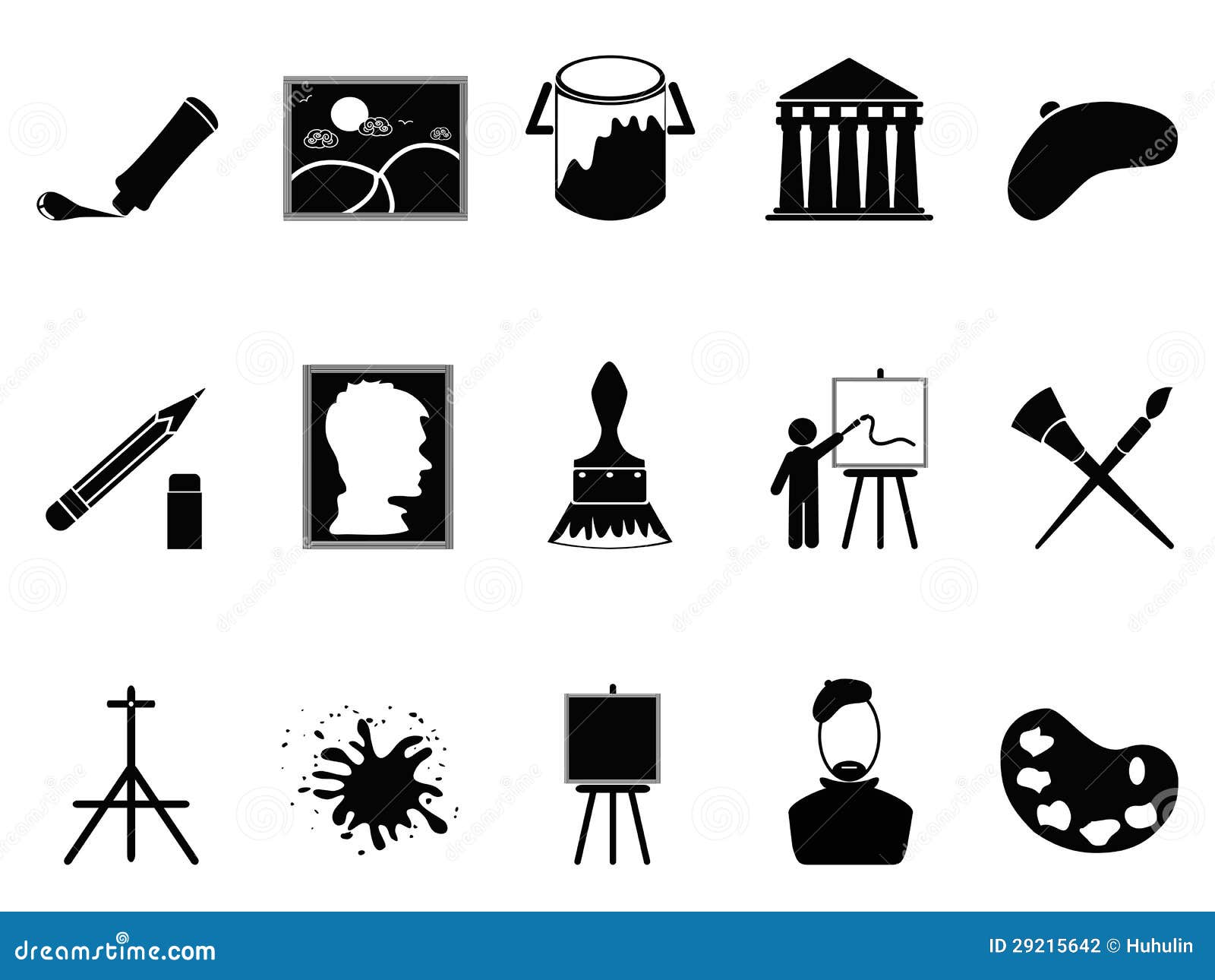 Geplaatste De Pictogrammen Van De Kunstenaar Vector Illustratie ...